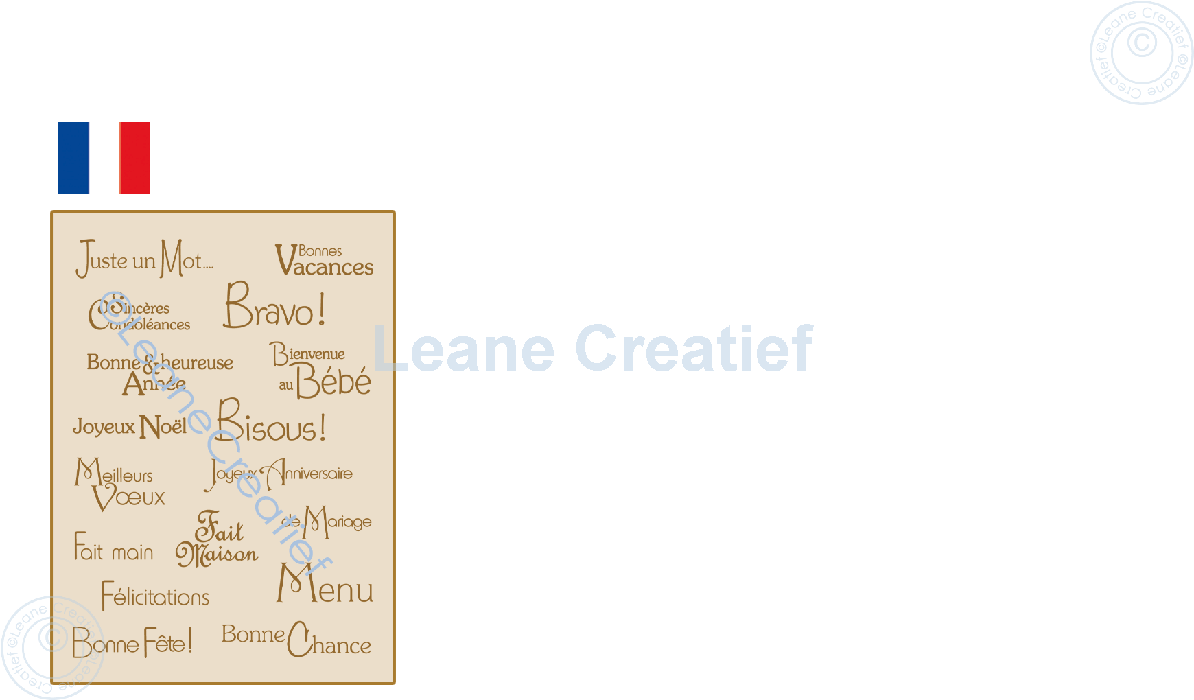 Leane Creatief Uitgeverij BV. LeCreaDesign® combi clear stamp Franse ...